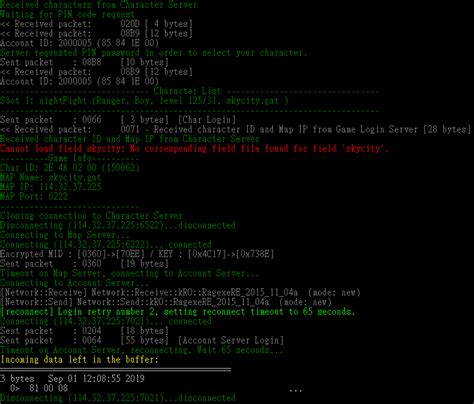 disconnect to map server and got incoming data left in the buffer