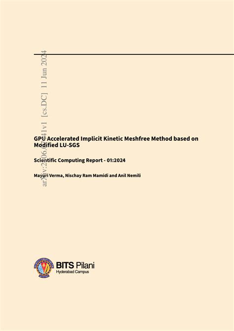 Pdf Gpu Accelerated Implicit Kinetic Meshfree Method Based On Modified Lu Sgs