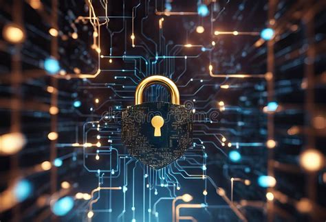 Lock Icon Cyber Security Of Digital Data Network Protection High Speed