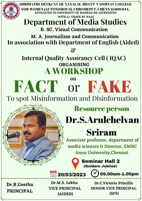 A Workshop On Fact Or Fake To Spot Misinformation And Disinformation