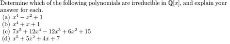 solved determine which of the following polynomials are