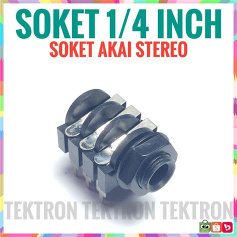 Jual Audio Socket Connector 1 4inch TRS Soket Stereo Konektor Akai Female Kota Bandung