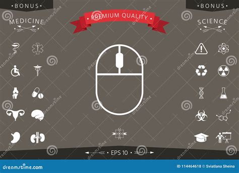Computer Mouse Symbol Icon Stock Vector Illustration Of Front 114464618