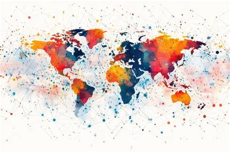 Global Network Connections World Map Abstract Art Stock Illustration Illustration Of World