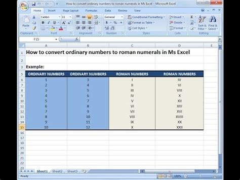 Microsoft excel training |How to Convert Ordinary Numbers to Roman ...
