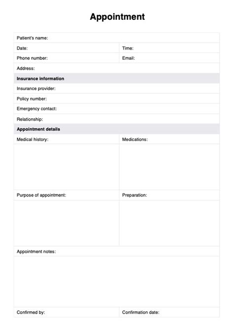 Appointment Confirmation Template And Example Free Pdf Download