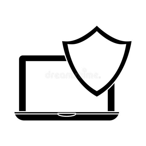 Laptop Shield Server Banner Icon Stock Illustration Illustration Of Encryption Clipart 85239364