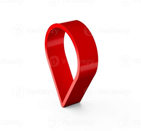 Red Map Pointer D Pin Location Symbol Isolated On White Background D Illustration
