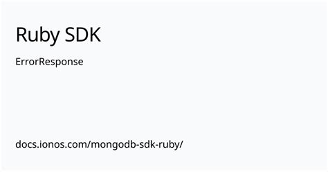 Errorresponse Ruby Sdk