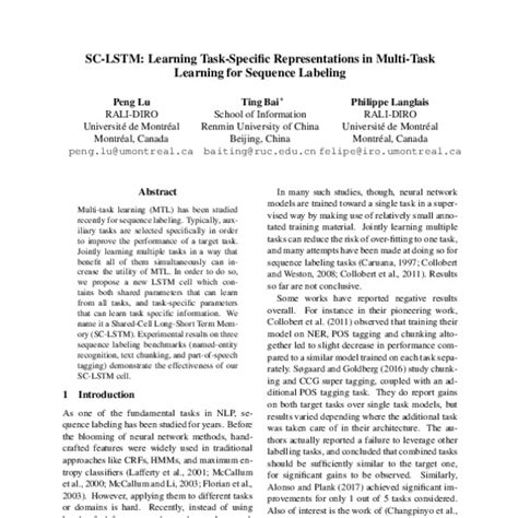 Sc Lstm Learning Task Specific Representations In Multi Task Learning For Sequence Labeling