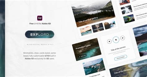 Explord Adobe XD UI Kit Free Adobe XD Templates Download Sketch Resource