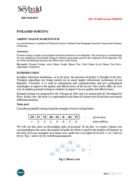 Pyramid Sorting Pdf Algorithms And Data Structures Theoretical