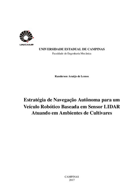 Pdf Autonomous Navigation Strategy For A Robot Vehicle Based On Lidar