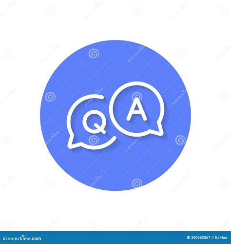 FAQ Question And Answer Icon With Shadow Vector Illustration Stock Illustration Illustration