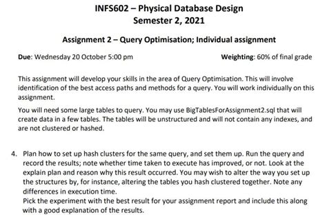 infs602 physical database design semester 2 2021