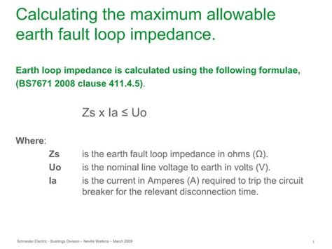 Earth Fault Loop Impedance Summaryppt