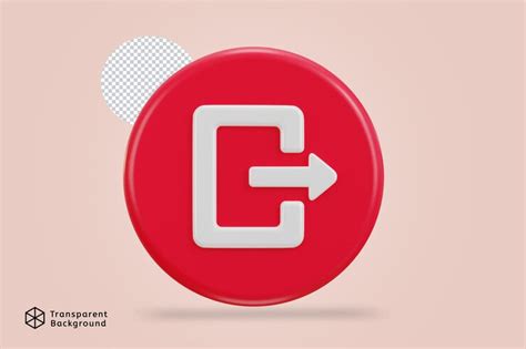 Premium Psd Exit Button Emergency Icon 3d Rendering Illustration