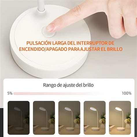 Kleine Per Usb Wiederaufladbare Schreibtischlampe 3 Farbmodi Dimmbarer Augenschutz Zum