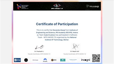 Devendra Dangi On Linkedin Hackathon Innovation Coding Nithacks