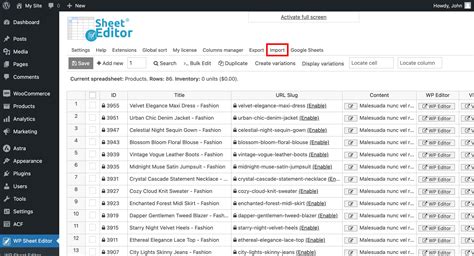 Woocommerce Import Variable Products And Variations Wp Sheet Editor