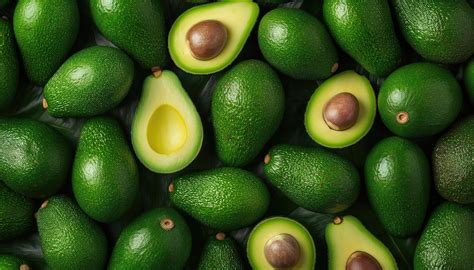 Ai Generated Vibrant Avocado Background Top View Of Fresh Green