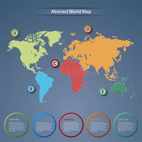 Abstract World Map With Pointers Template Stock Vector Illustration
