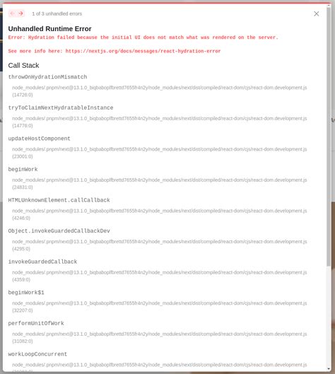 Hydration Error When Using App Dir In Next Js Video Included Issue Vercel Next