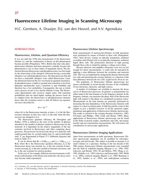 Pdf Fluorescence Lifetime Imaging In Scanning Microscopy