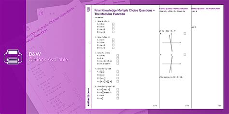 👉 The Modulus Function Prior Knowledge Multiple Choice