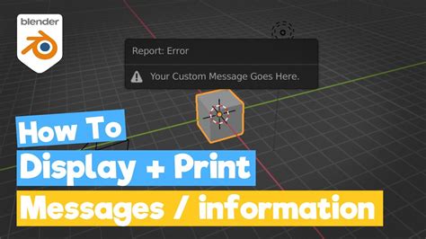 Blender Python Tutorial How To Display Info Messages Learn Python