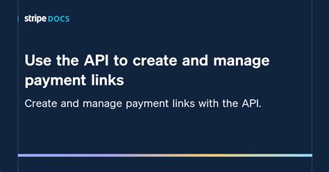 Api を使用して決済用の Url リンクを作成して管理する Stripe のドキュメント