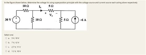 in the figure shown below determine the voltage vx using superposition