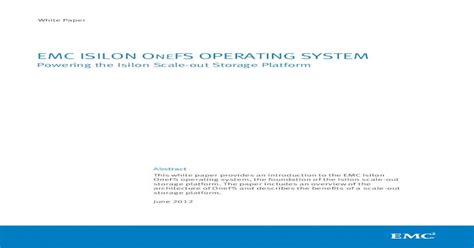 emc isilon onefs operating system ipsb technology · this white paper
