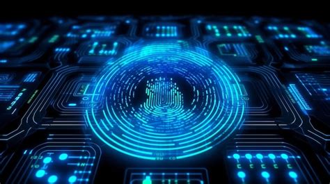 Premium Ai Image Futuristic Fingerprint Scanner Digital Processing For Biometric