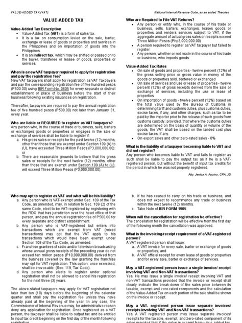 Vat Discussion Pdf Vat Discussion Pdf