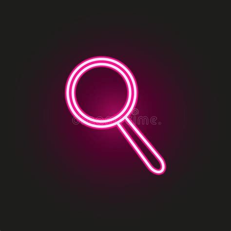 Magnifier Neon Style Icon Simple Thin Line Outline Vector Of