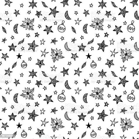 손으로 그린된 크리스마스 별 공 장식 한다면 완벽 한 패턴 0명에 대한 스톡 벡터 아트 및 기타 이미지 0명 개체 그룹 검은색 Istock