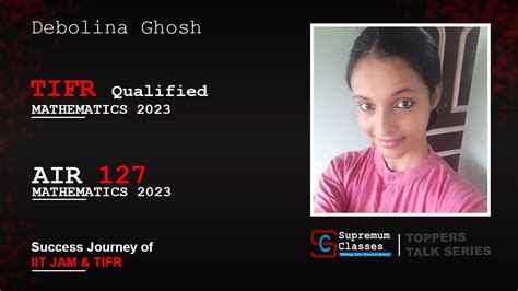 debolina ghosh tifr qualified iit jam ma topper supremum classes