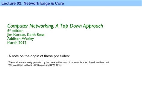 lecture 02 computer networks network edge and core ppt