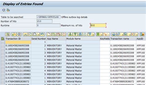 Sap Log Table For Failed Transactions When In Offline Mode