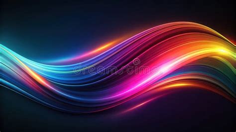 Abstract Vibrant Swirling Wave Of Light And Color Design Generative Ai Stock Illustration