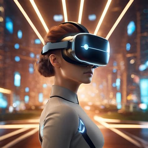 premium photo a virtual reality world where humans and androids
