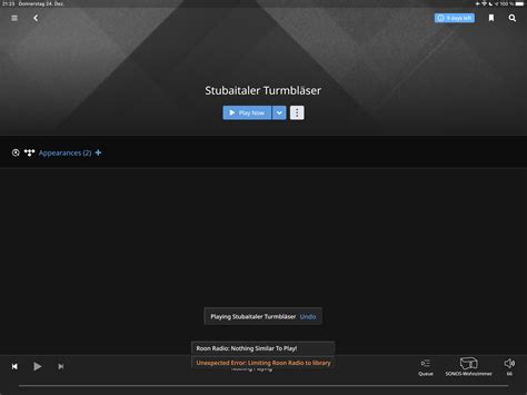 Unexpected Error Limiting Roon Radio To Library 2020 12 21 Support Roon Labs Community