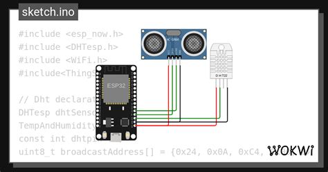 Dht And Ultrasonic Sensor Espnow Test Wokwi Esp32 Stm32 Arduino Simulator