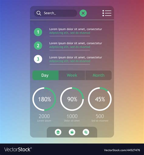 Flat Mobile Ui Design Royalty Free Vector Image