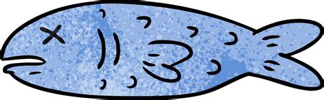 Textured Cartoon Doodle Of A Dead Fish 10640172 Vector Art At Vecteezy