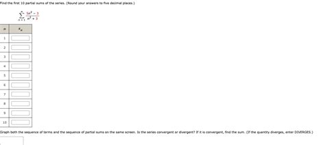 Solved Find The First 10 ﻿partial Sums Of The Series Round