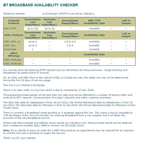 unable to order fttp although cabinet enabled and page 2 bt