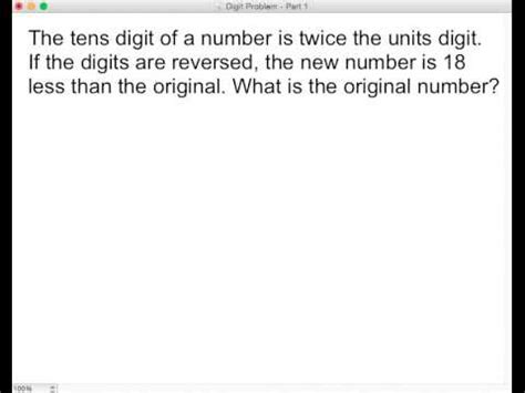 How To Solve Digit Problems Part Youtube