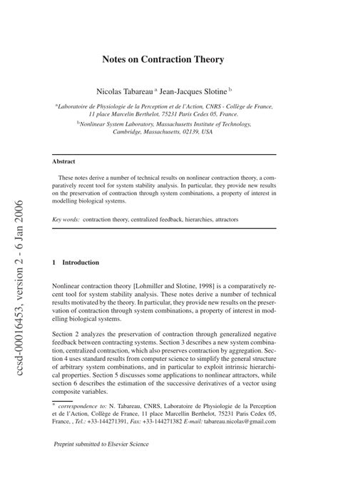 Pdf Notes On Contraction Theory